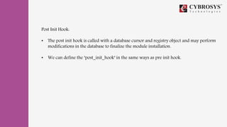 External dependencies ,pre init hook & post init hook in odoo | PPTX