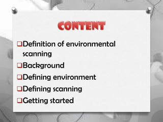 External environmental scan report | PPTX | Environmental Services ...