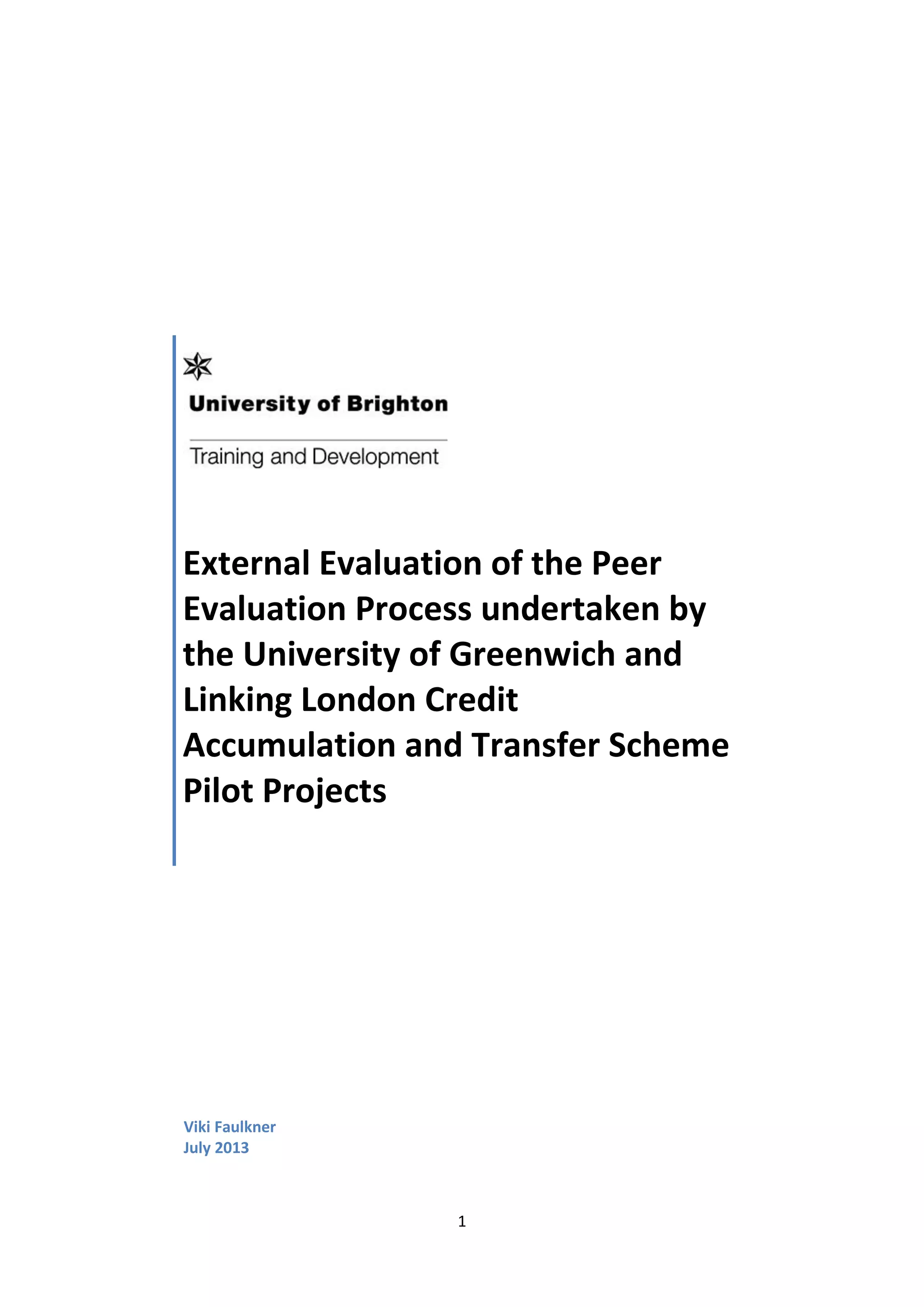 External evaluation of the peer evaluation process final1 | PDF