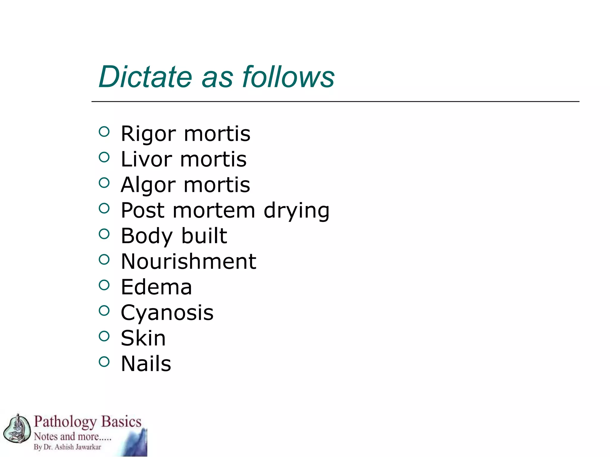 External examination at autopsy | PPT