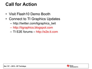 Flash10 on TI platforms - Embedded Processing Tech Days | PPT