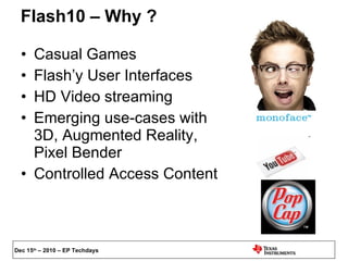 Flash10 on TI platforms - Embedded Processing Tech Days | PPT