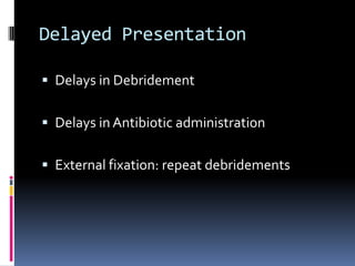 External fixation in open tibial fractures best evidence | PPTX
