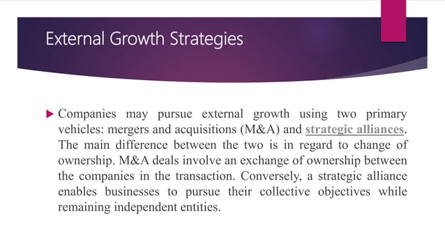 External growth strategies | PPTX