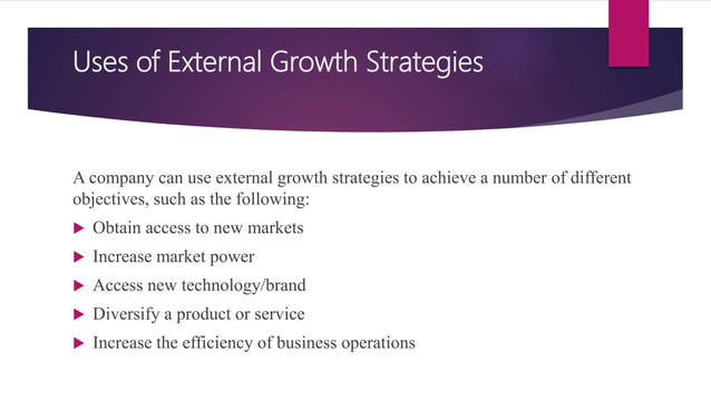 External growth strategies | PPTX
