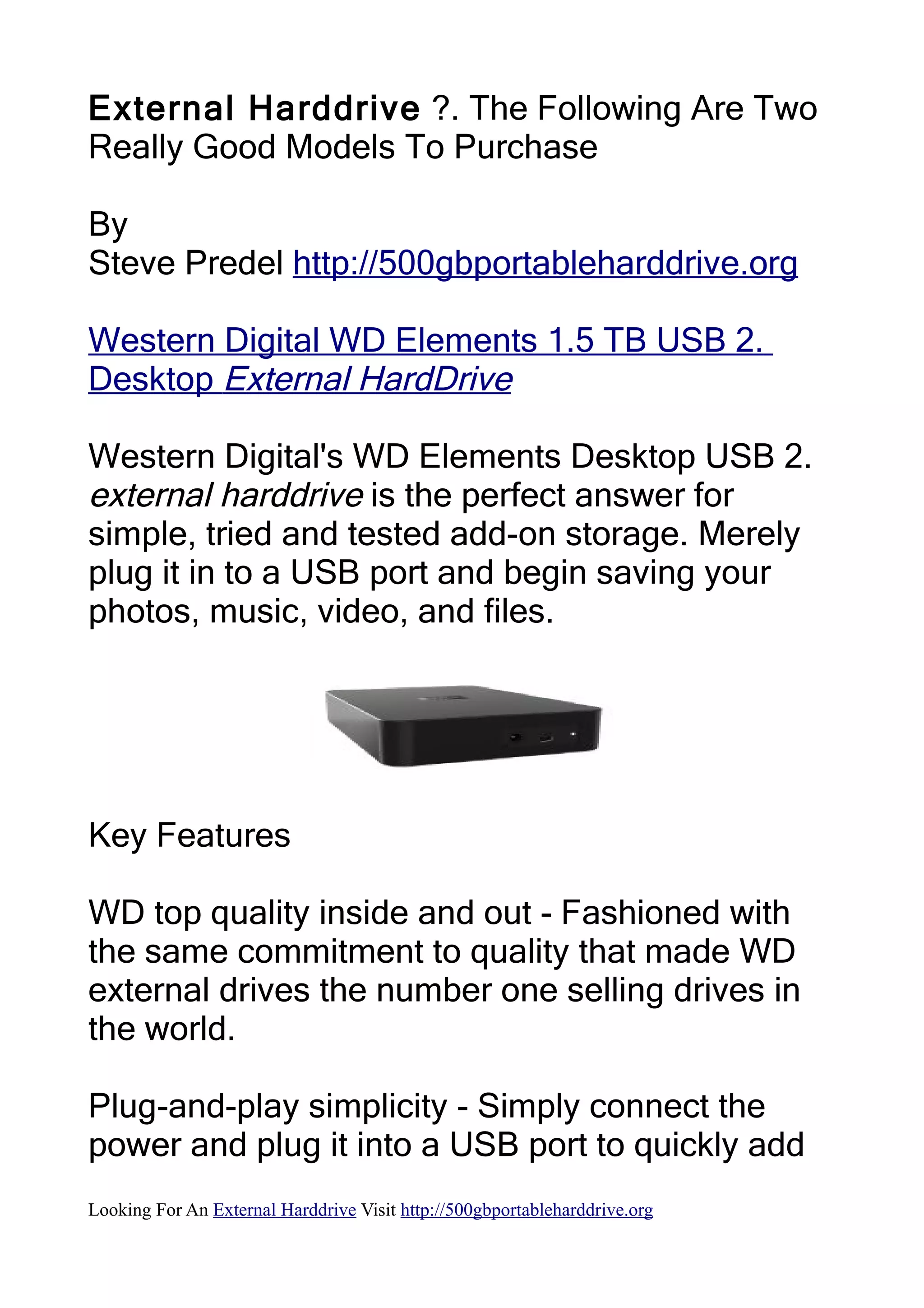 External Harddrive | ODT