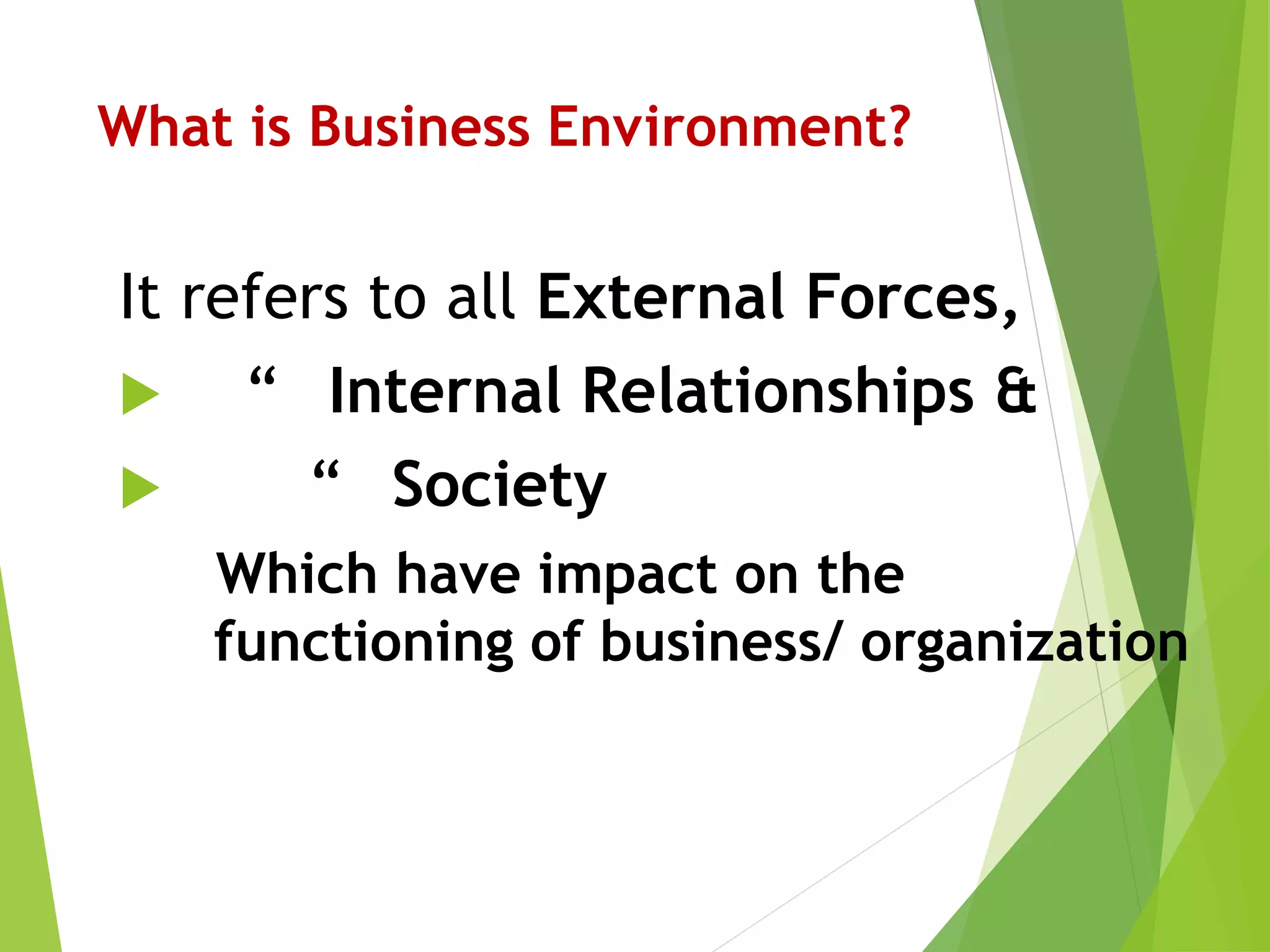 External & Internal Business Environment | PPSX | Green Solutions ...