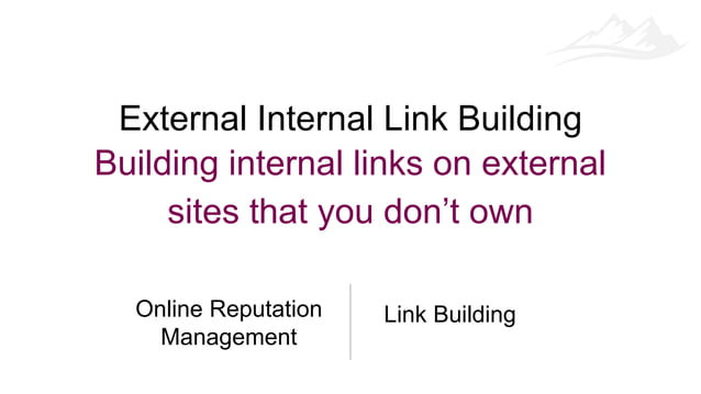 External internal link building | PPT