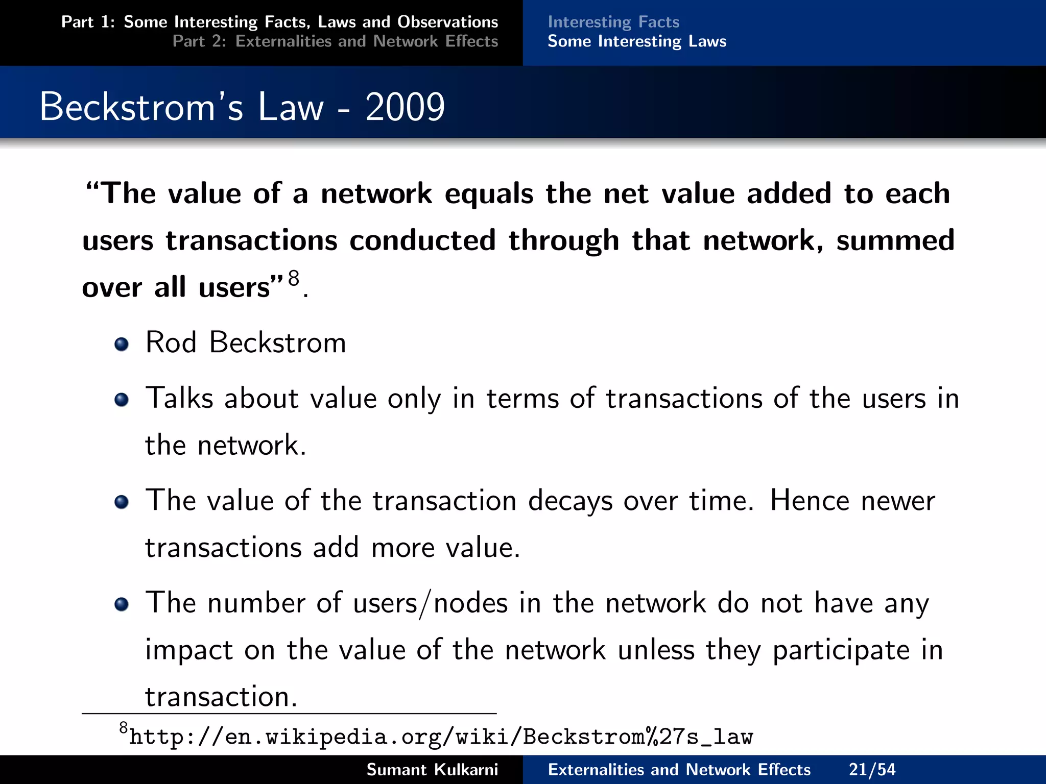 Externalities and network effects (examples, laws and interpretations ...