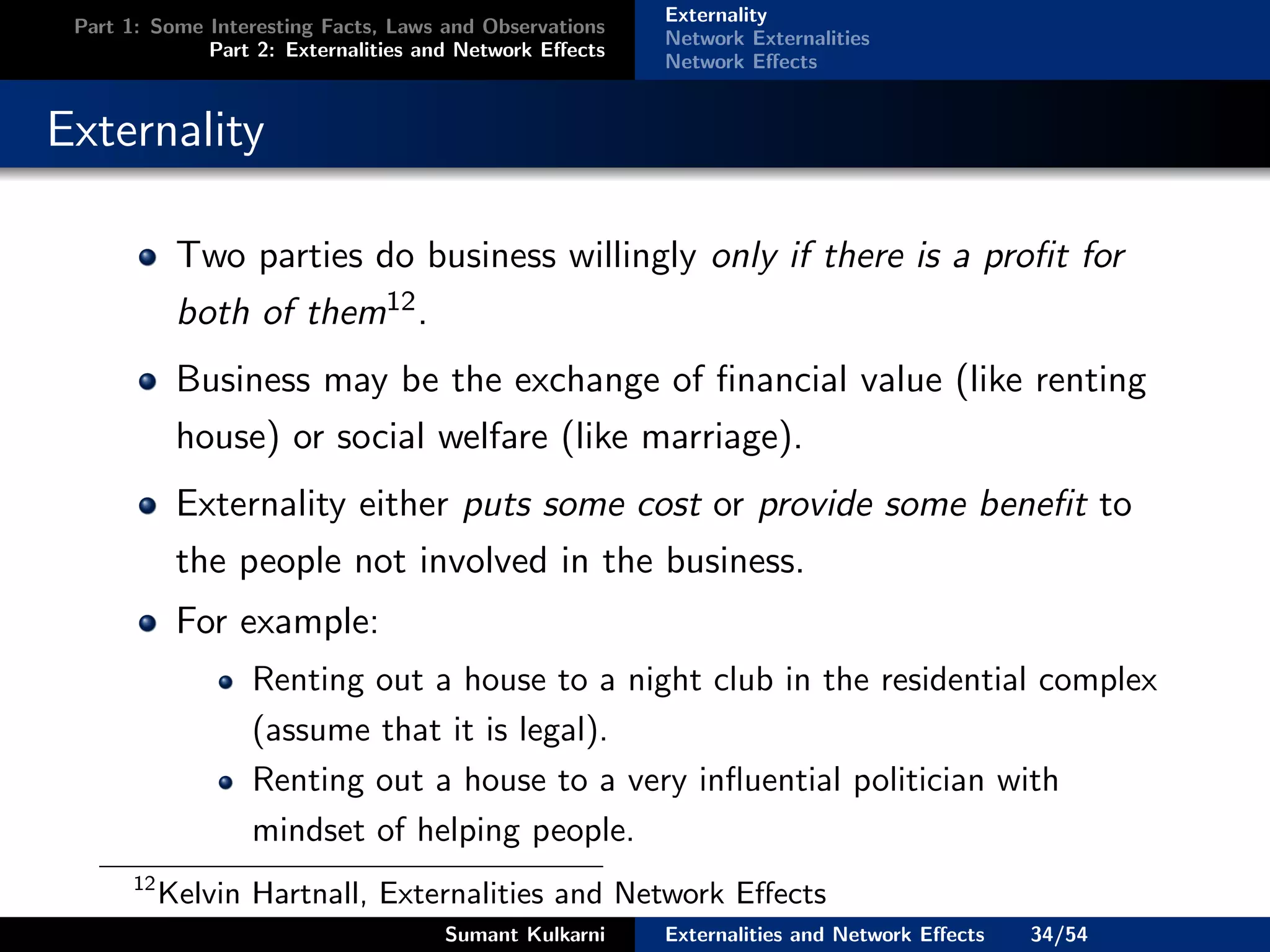 Externalities and network effects (examples, laws and interpretations ...