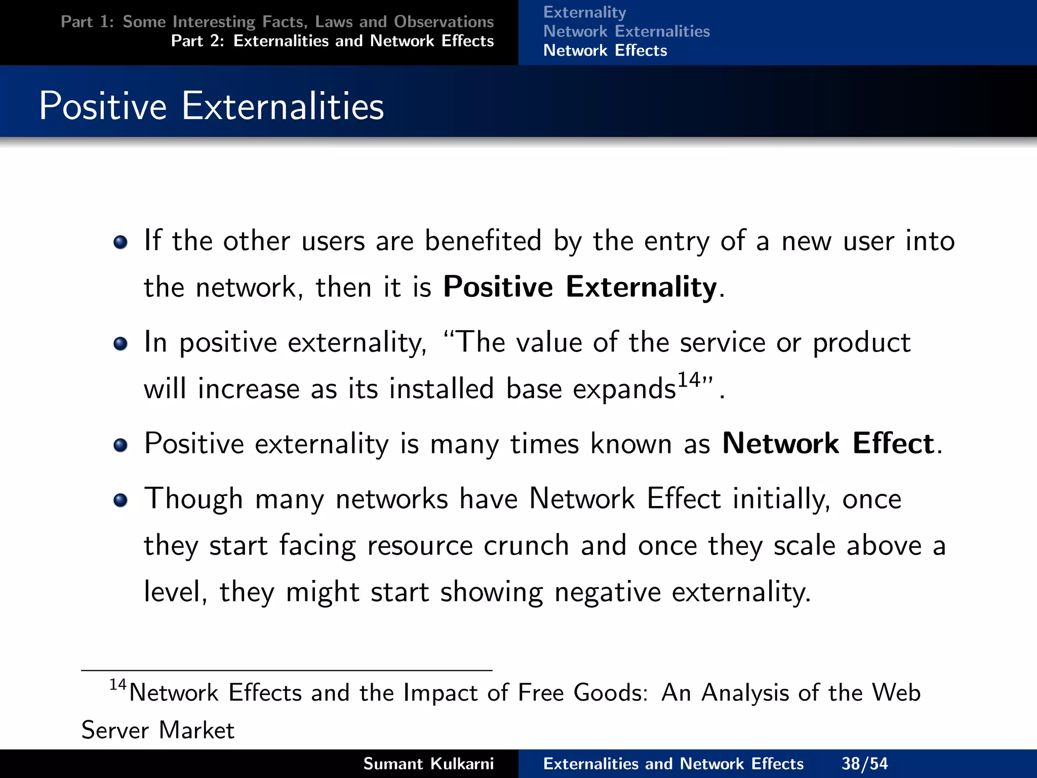 Externalities and network effects (examples, laws and interpretations ...