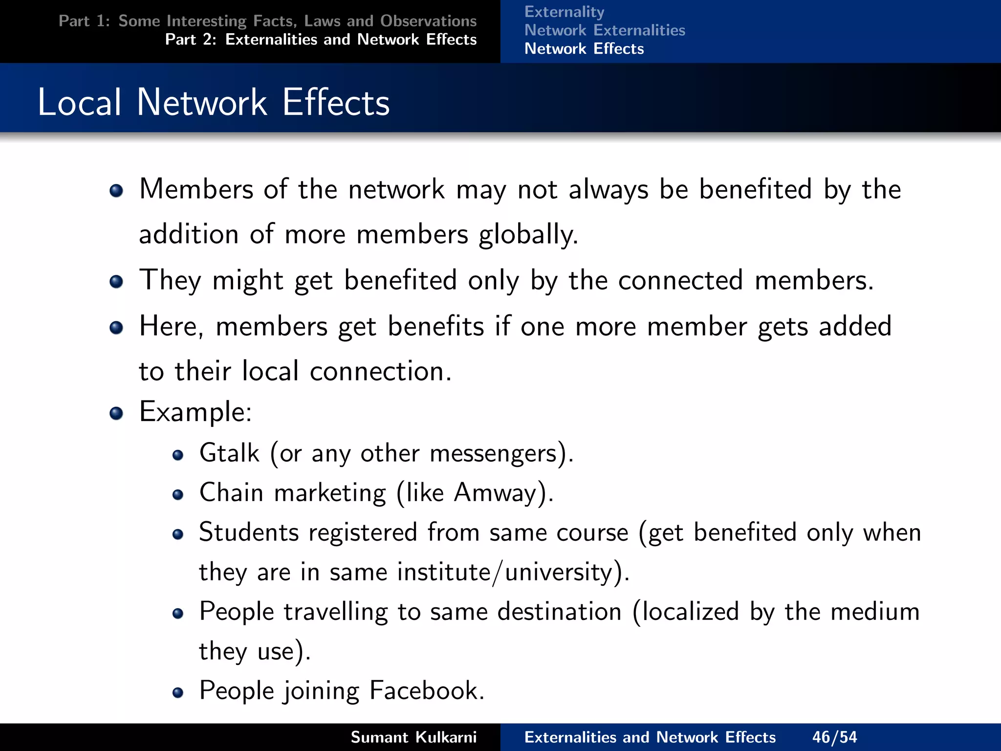 Externalities and network effects (examples, laws and interpretations ...
