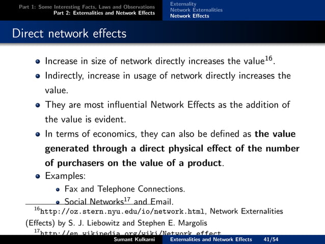 Externalities and network effects (examples, laws and interpretations ...