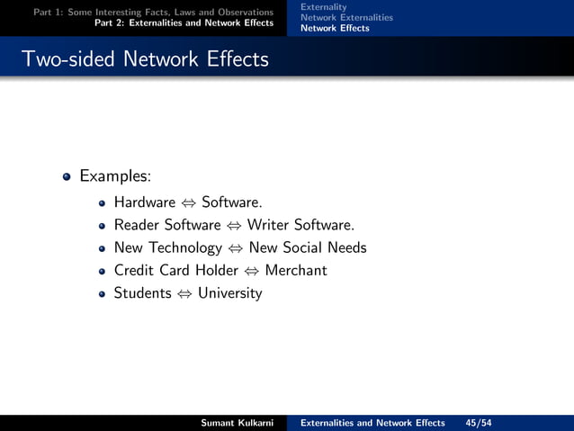 Externalities and network effects (examples, laws and interpretations ...
