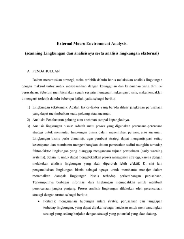 External macro environment analysis | PDF