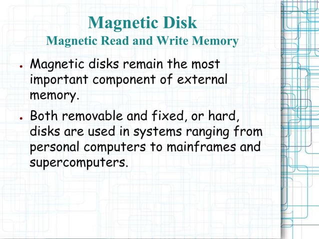 External memory - Computer Architecture | PPTX