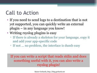 Writing External Rsyslog Plugins | PPT