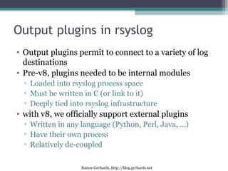 Writing External Rsyslog Plugins | PPT