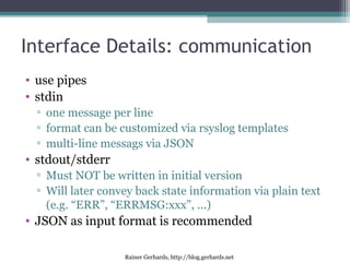 Writing External Rsyslog Plugins | PPT