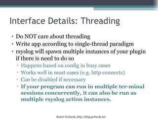Writing External Rsyslog Plugins | PPT