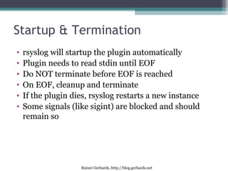 Writing External Rsyslog Plugins | PPT