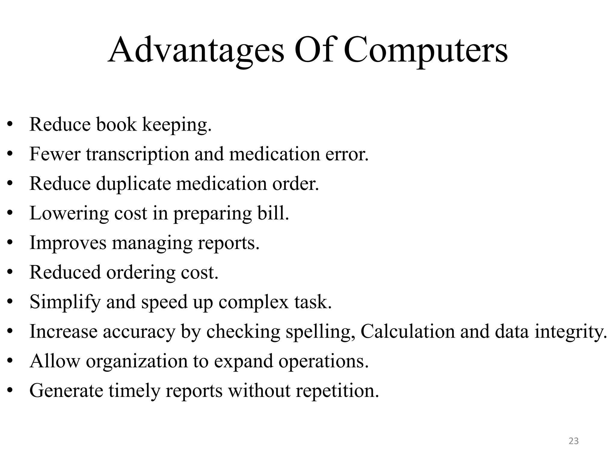 Role of computer in clinical development | PPTX
