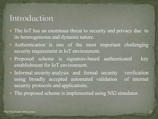 Security and Authentication of Internet of Things (IoT) Devices | PPTX
