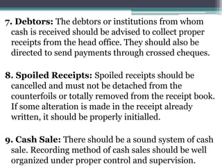 Internal check regarding cash receipts and cash payment | PPTX