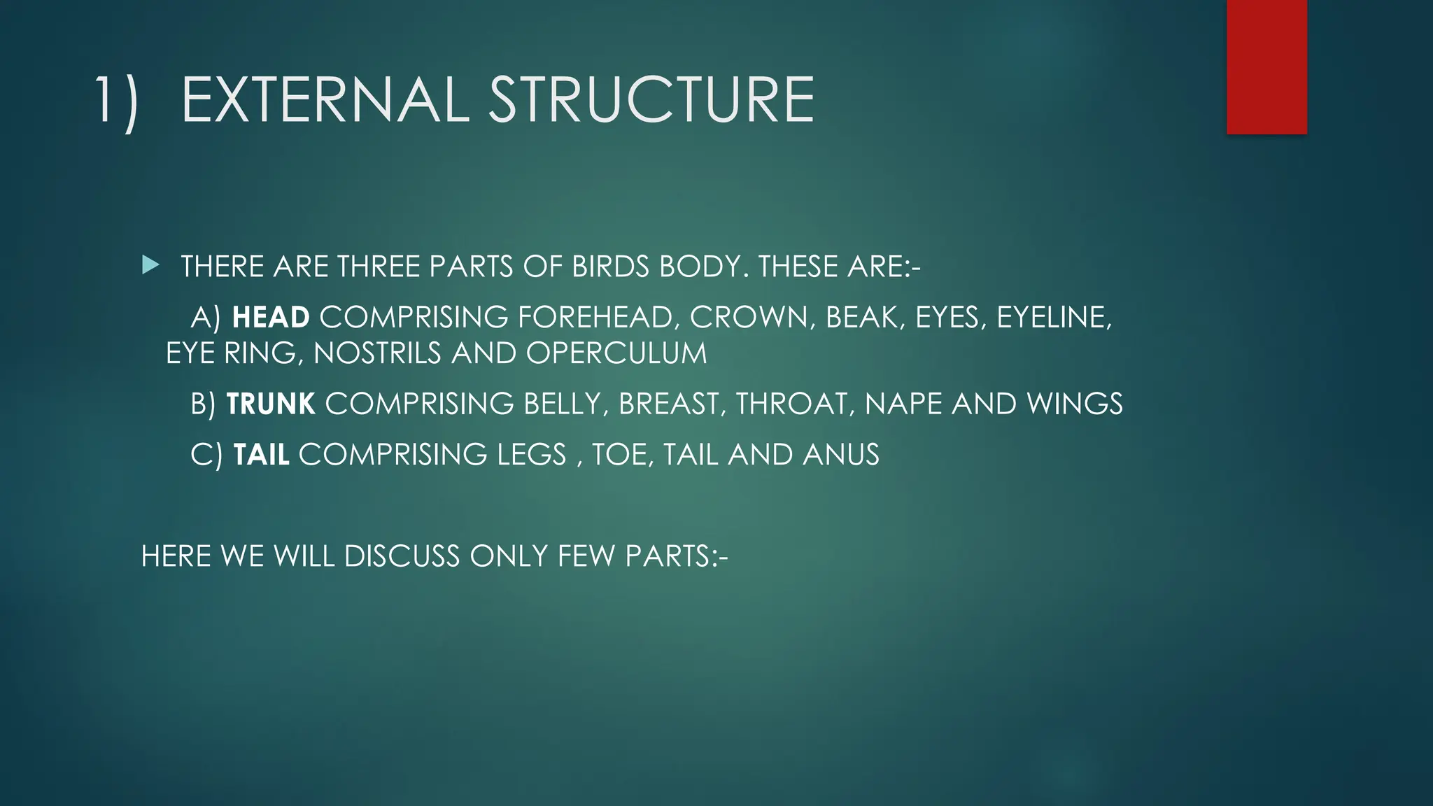 EXTERNAL STRUCTURE AND LOCOMOTION IN BIRDS.pptx