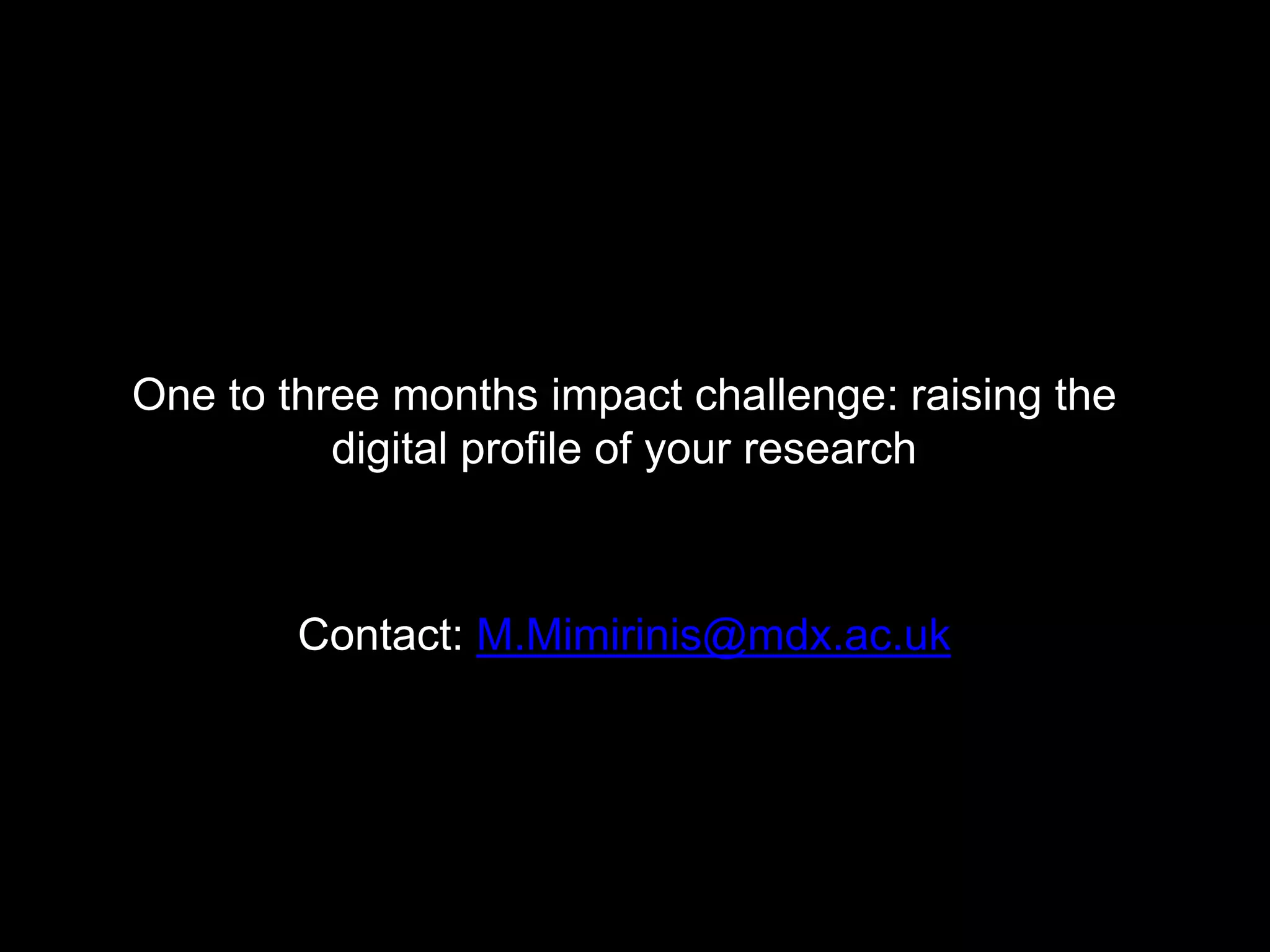 External visibility and impact for researchers | PPT