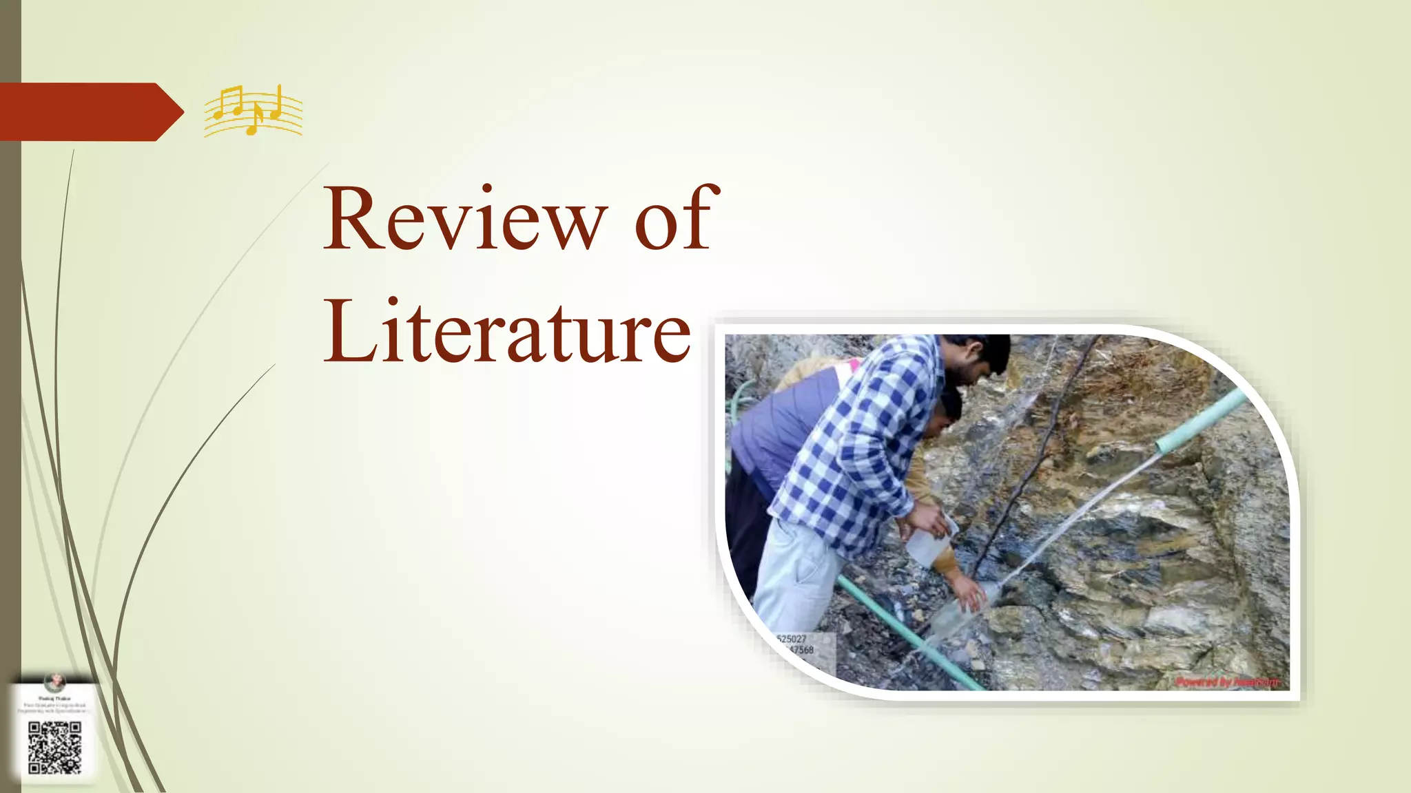 Springshed Management and Springwater Quality Analysis | PPTX