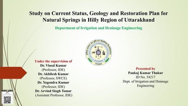 Springshed Management and Springwater Quality Analysis | PPTX ...