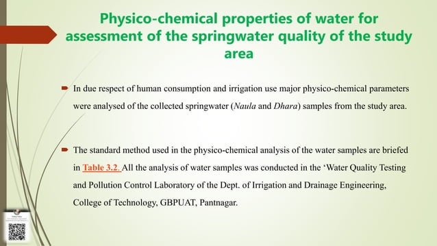 Springshed Management and Springwater Quality Analysis | PPTX ...