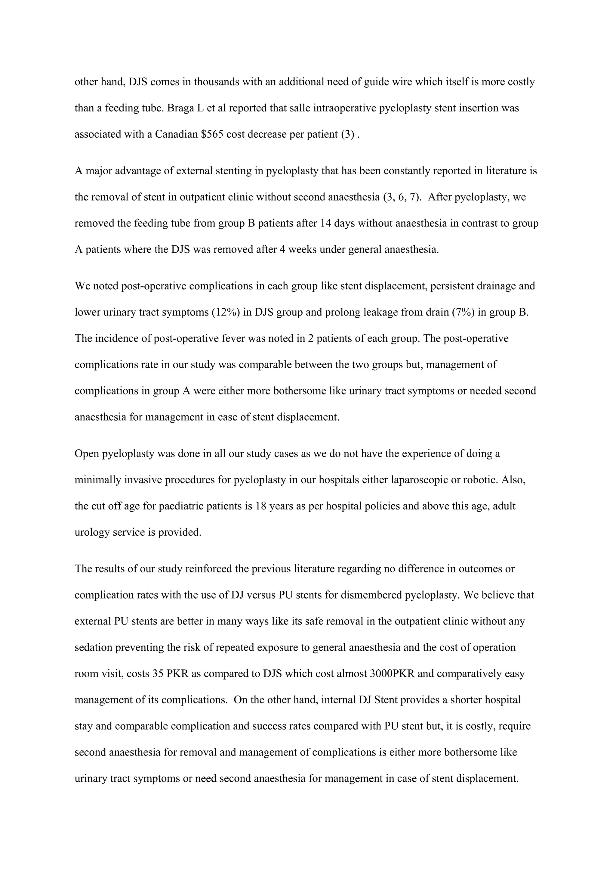 External Vs internal stenting in pyeloplasty.docx