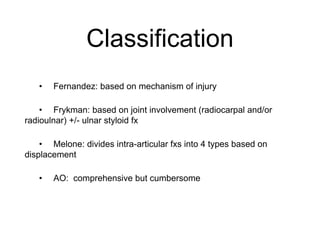 Distal end of Radius Fractures | PPTX