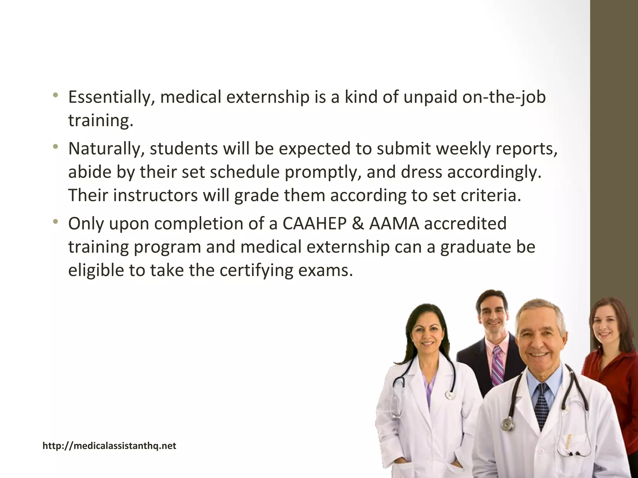 Externship for Medical Assistants | PPT