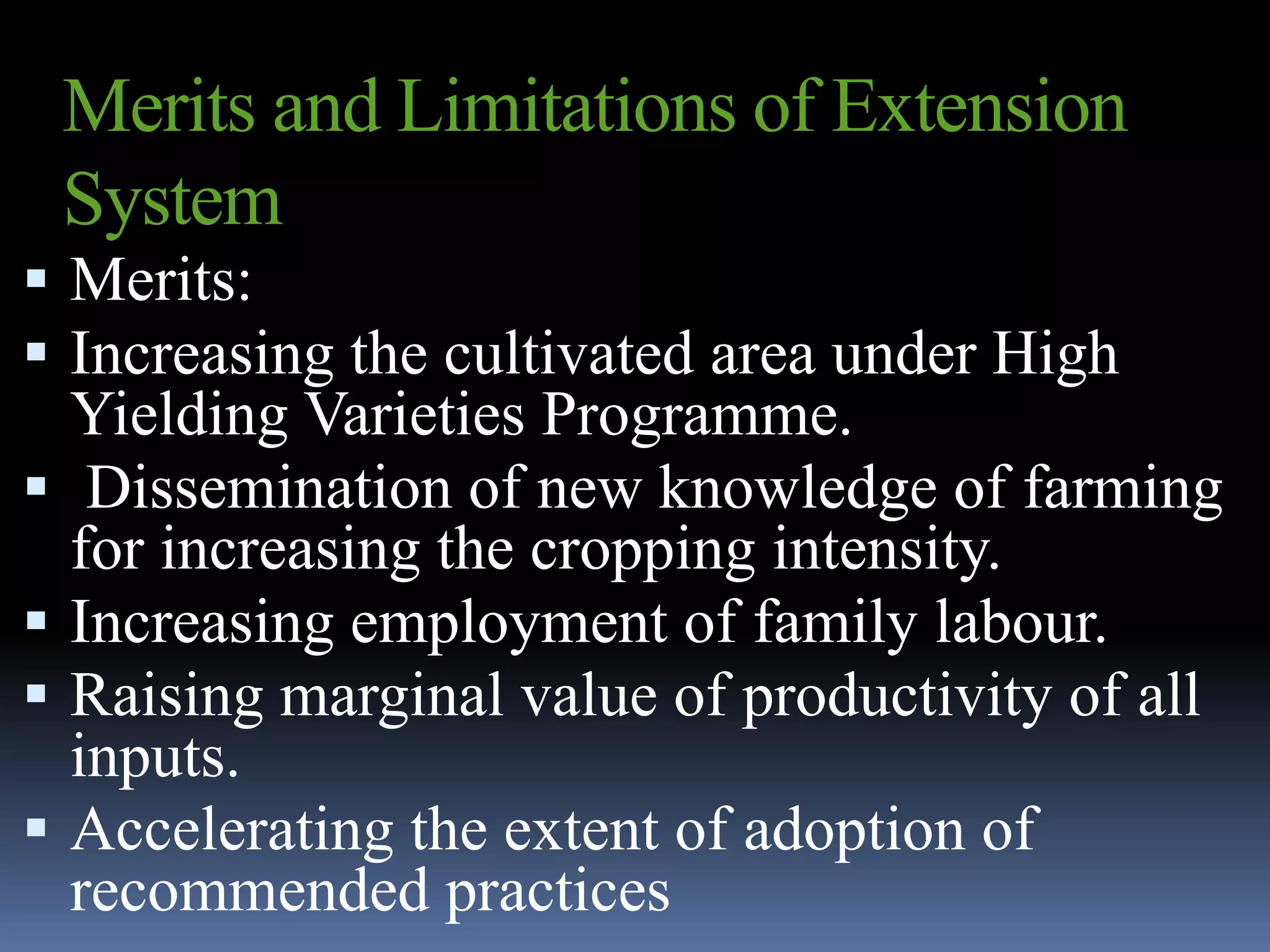 Extension system in Chaudhary Charan Singh Haryana agriculture ...