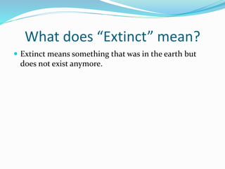 Extinct animals programme | PPTX