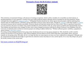 Extinction Of Animal Extinction | PPT