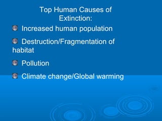 Extinction of biodiversity | PPT