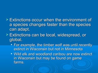 Extinction of biodiversity | PPT