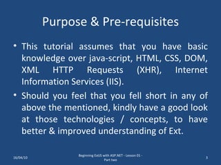 Introduction to ExtJS lesson 01 Part two | PPS | Web Development | Internet