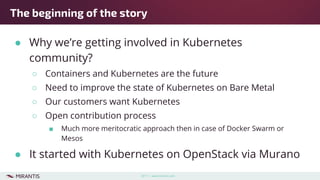 Mirantis Contributions to Kubernetes Ecosystem | PDF