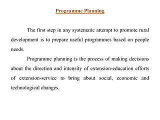 Extension Programme Planning | PPT