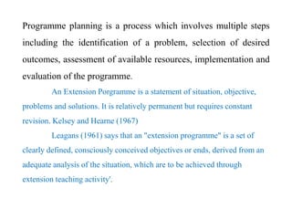 Extension Programme Planning | PPT
