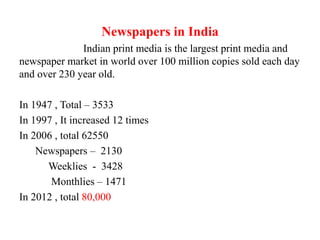 Print media in INDIA | PPTX