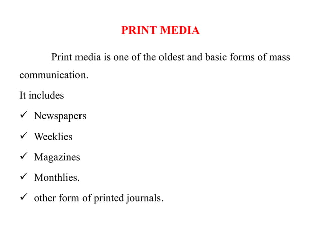 Print media in INDIA | PPTX