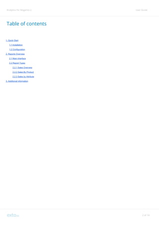 Exto Analytics for Magento 2 (user guide) | PDF