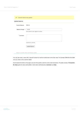 Exto Store Credit for Magento 2 (user guide) | PDF