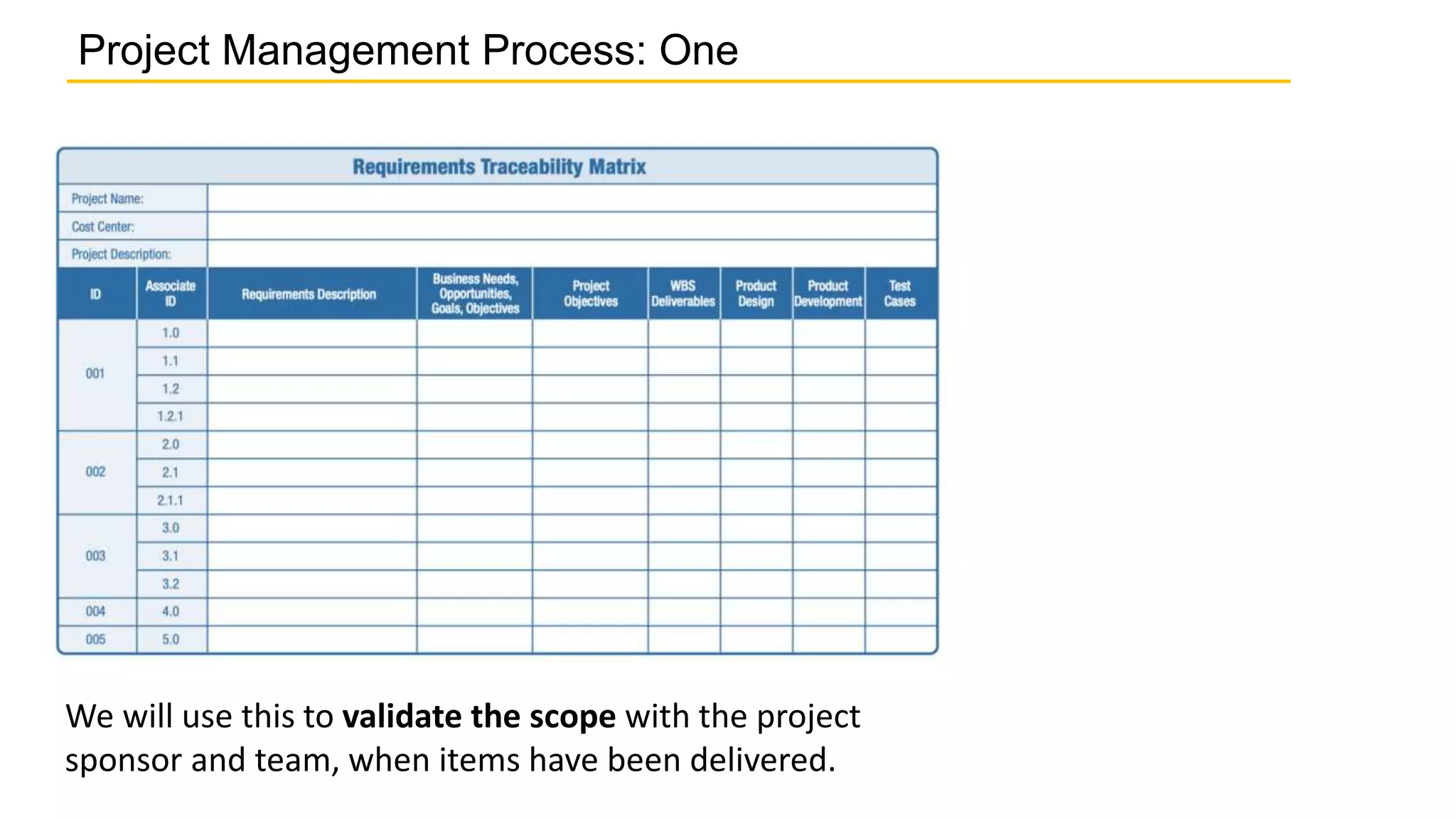 Scenario - Project Management Processes | 1 of 2 | PPTX